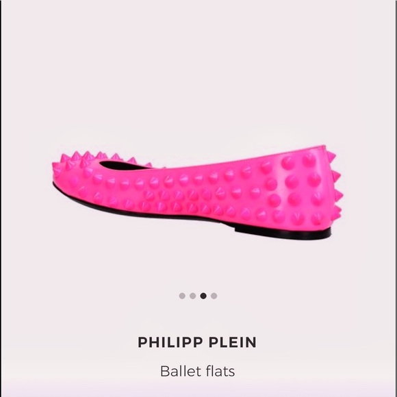 Philipp Plein | Shoes | Philipp Plein Studded Hot Pink Spiked Flats ...